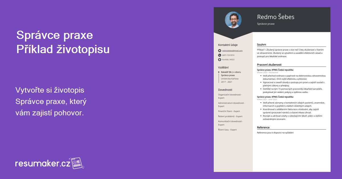 Správce praxe Příklady životopisů (šablona a 20+ tipů)